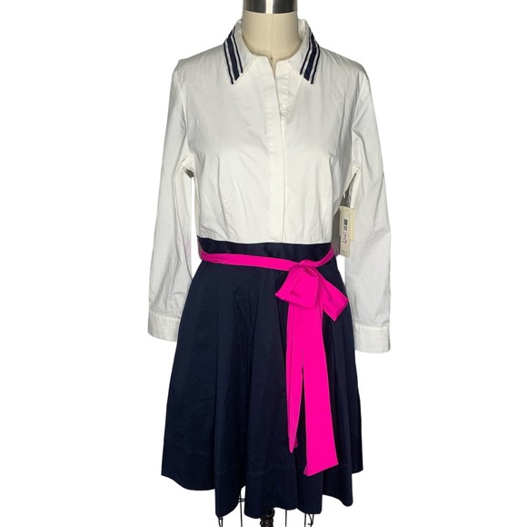 Eliza J | Dresses | Eliza J Shirt Dress With Pleated Skirt And Sash Nwt ...